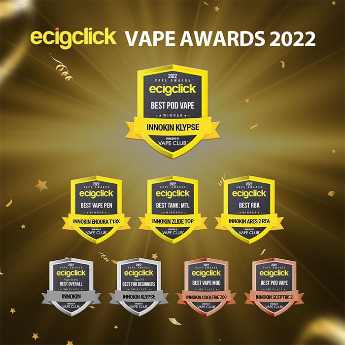 INNOKIN Emerges as a Big Winner at Ecigclick Awards 2022 • VAPEAST