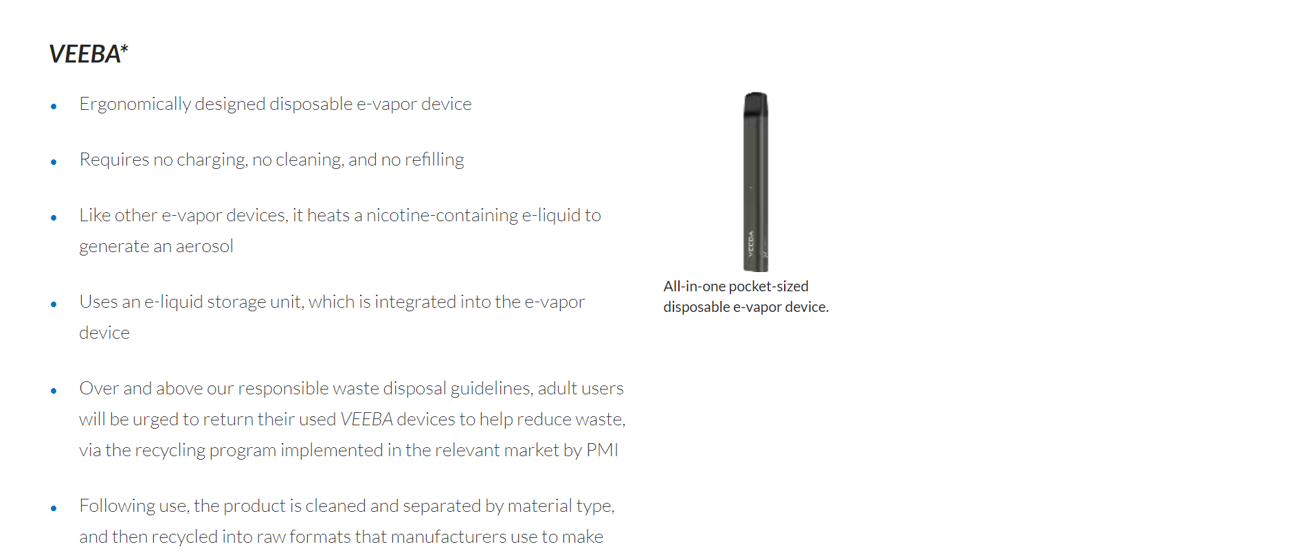 Philip Morris’ Disposable Vape Veeba Launched in the UK • VAPEAST