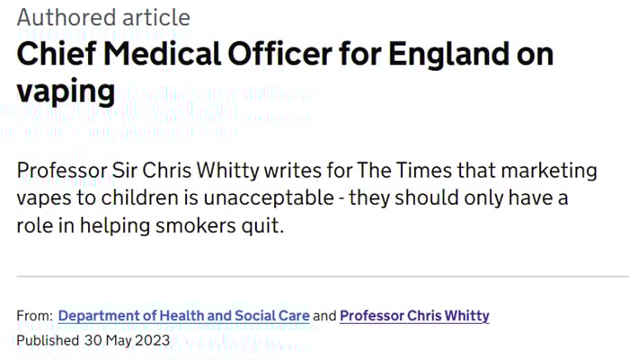 Sir Chris Whitty Talks Vaping • VAPEAST